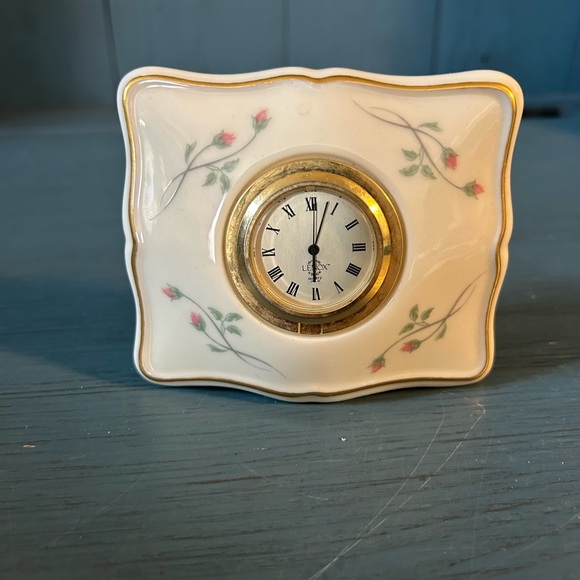 Lenox | Accents | Vintage Lenox Rose Manor Small Porcelain Desk Clock ...